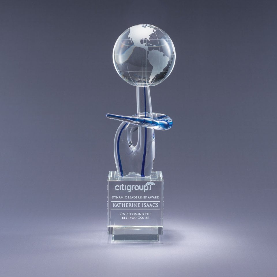 Voyager Art Glass with World Globe JC0812 Glass & Crystal